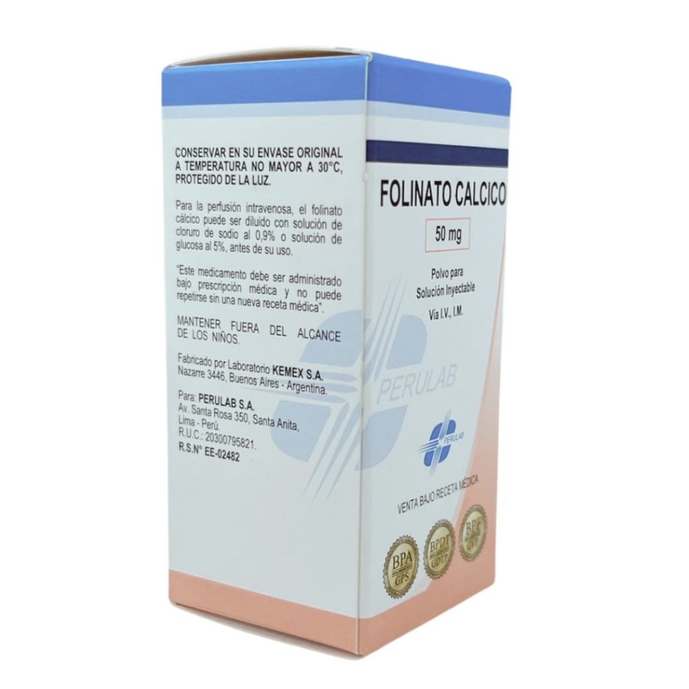 FOLINATO CALCICO 50 mg Polvo para Solución Inyectable