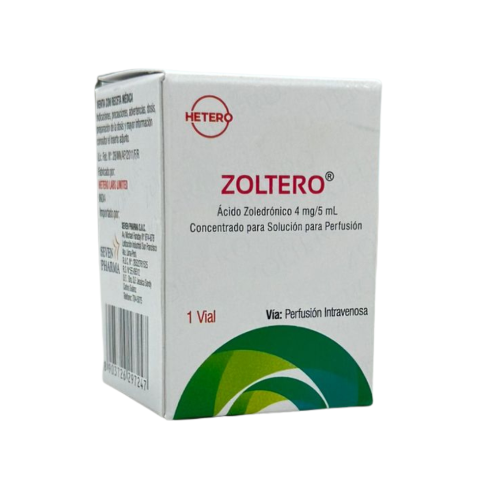 Zoltero, Ácido Zoledrònico 4mg/5mL, Concentrado para Solución para Per